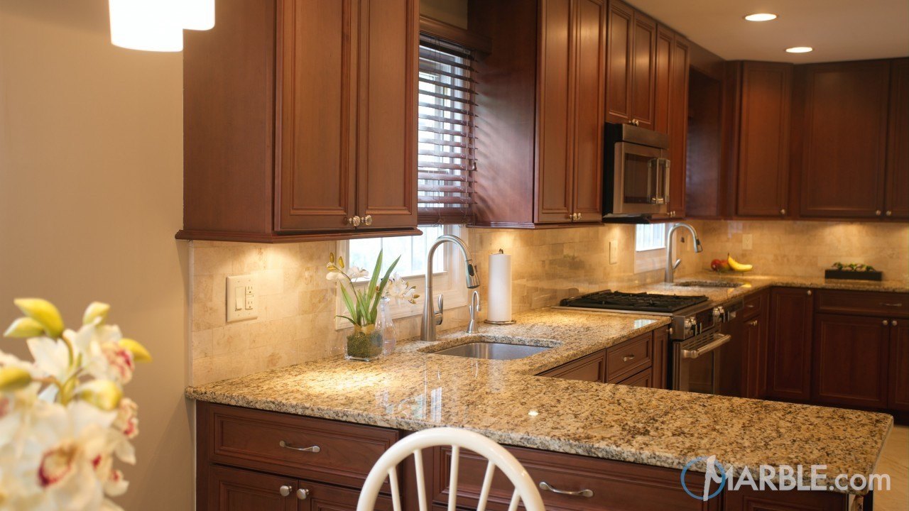 Savannah Gold Granite Kitchen Countertops | Marble.com