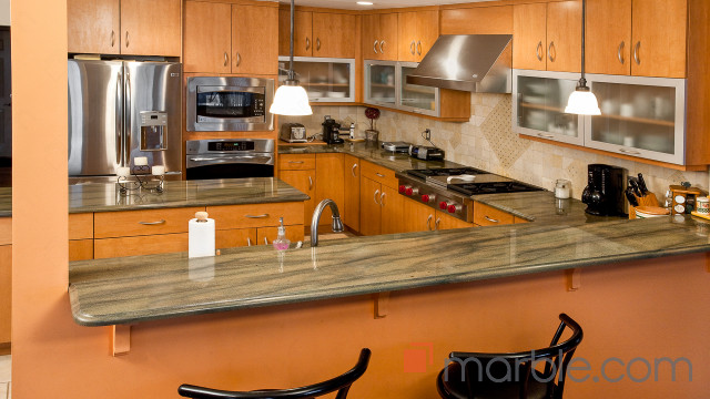 Bianco Romano Granite Kitchen Countertops | Marble.com