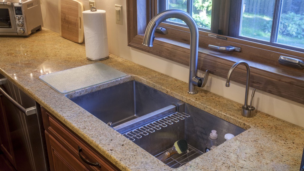 Madura Gold Granite Kitchen Countertop & Two Tier Island | Marble.com