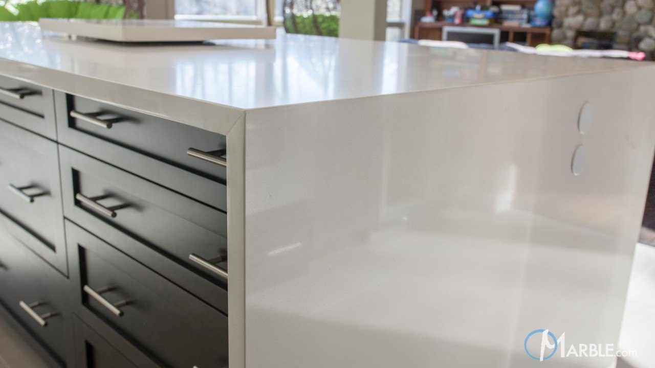 Organic White Quartz Kitchen Countertops | Marble.com