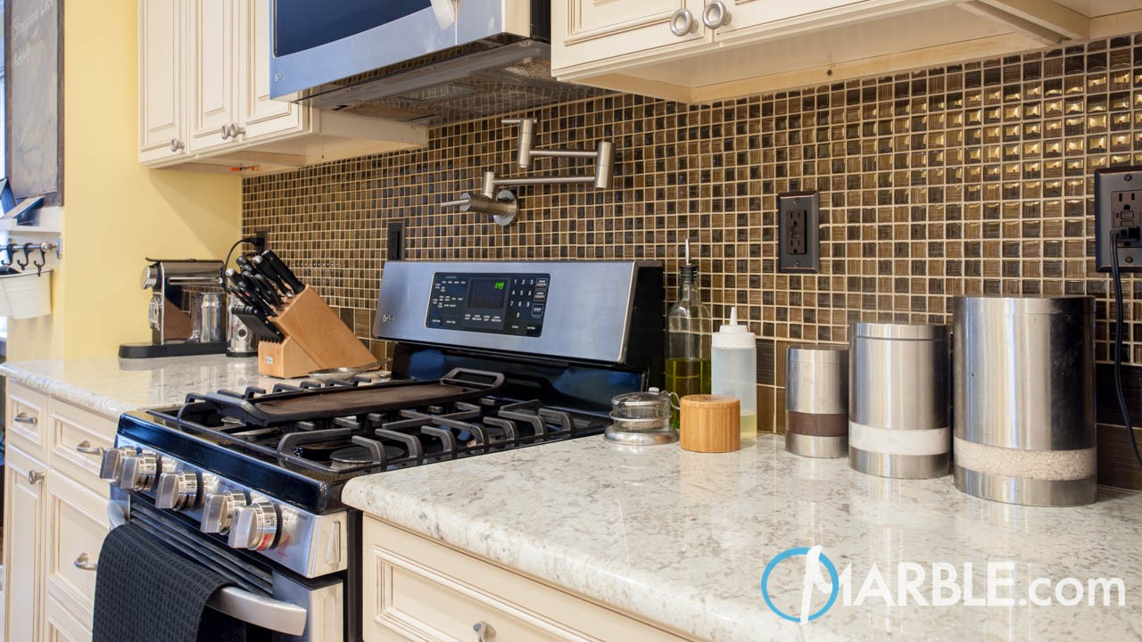 Bianco Romano Granite Kitchen Countertops | Marble.com