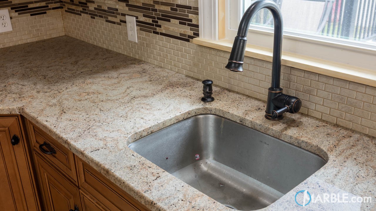 Ivory Gold and Terra Brown Kitchen Granite Countertops | Marble.com